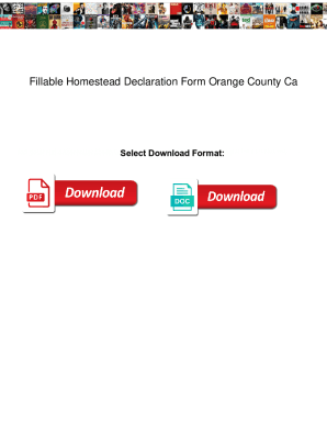 Fillable Online Fillable Homestead Declaration Form Orange County Ca ...