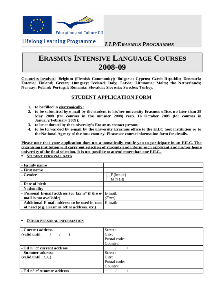 LLP/Erasmus Programme Doc TemplatepdfFiller Doc Template | pdfFiller