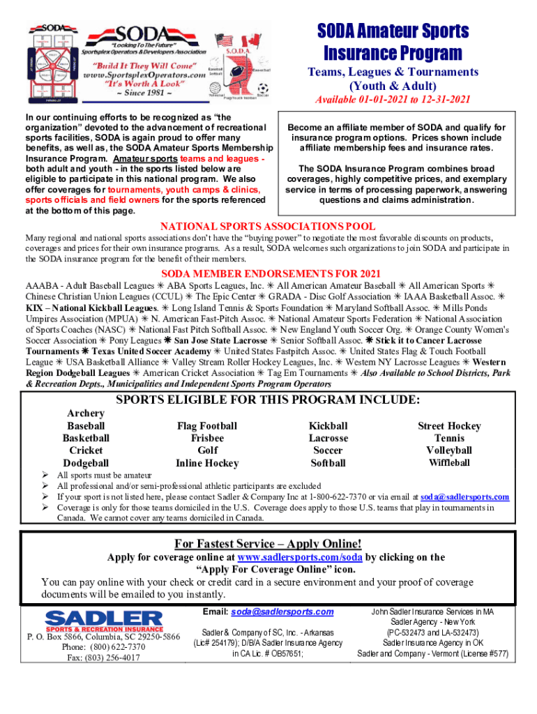 Fillable Online 2021 SODA Application final.doc Fax Email Print - pdfFiller