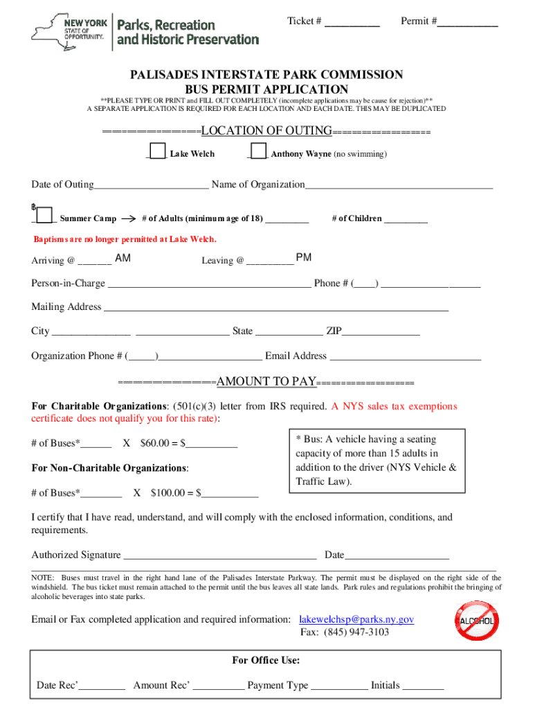 Fillable Online parks ny www.parks.ny.govparks145Harriman State Park ...