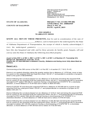 Fillable Online . Fee Simple Warranty Deed Fax Email Print - pdfFiller