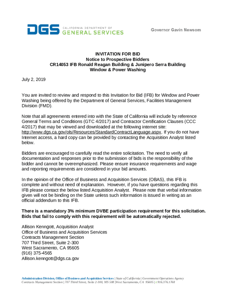 Invitation for Bid Notice to Prospective Bidders Doc Template | pdfFiller