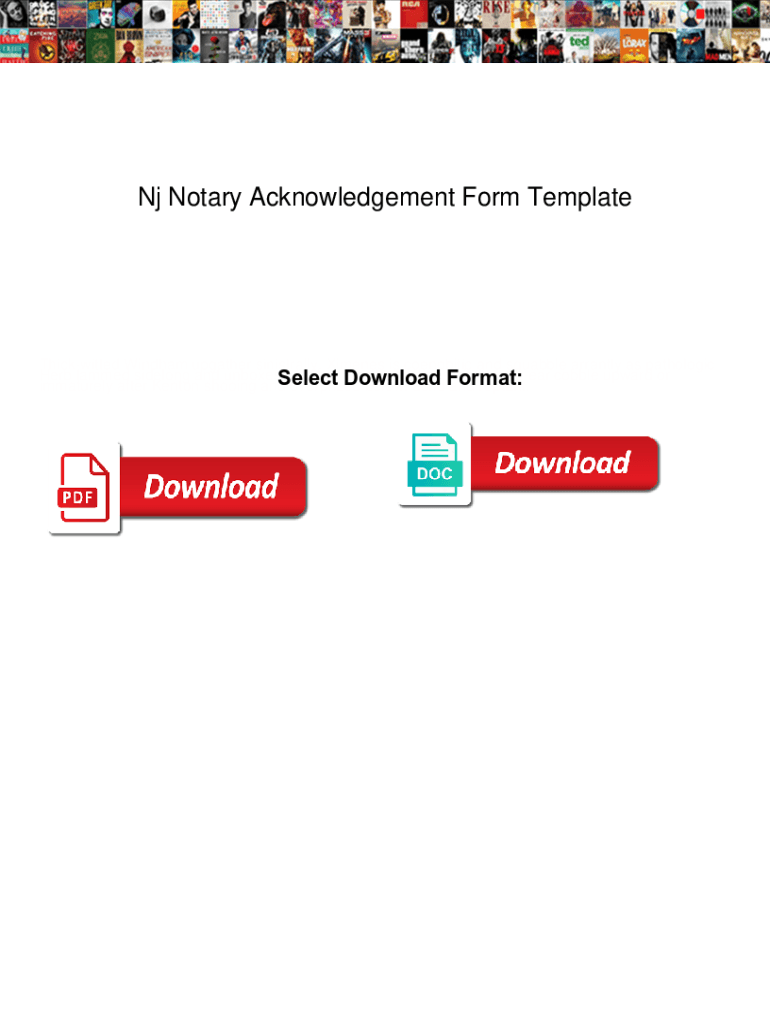 Fillable Online Nj Notary Acknowledgement Form Template. Nj Notary ...