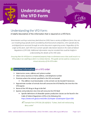 Fillable Online CDFA AUSUnderstanding the VFD Form. Understanding the ...