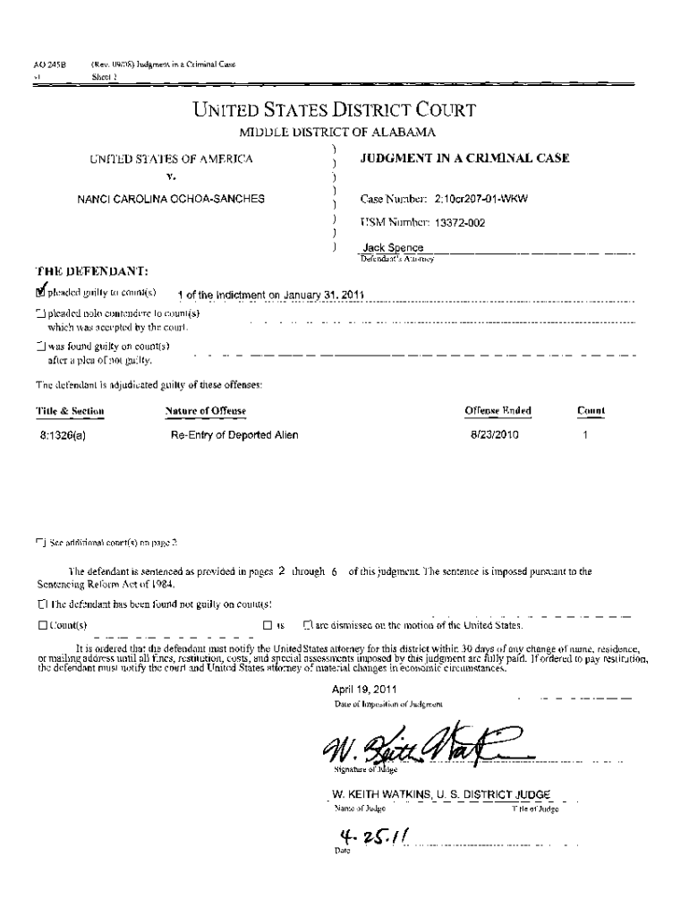 Fillable Online archive.orgdownloadgovAO 245B (SCDC Rev.09/08) Judgment ...