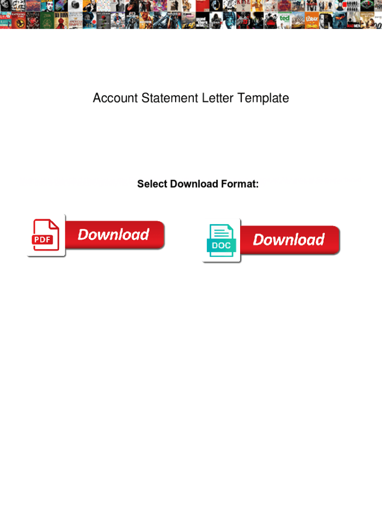 Fillable Online Account Statement Letter Template. Account Statement ...