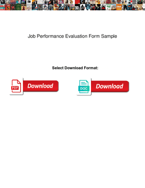 Fillable Online Job Performance Evaluation Form Sample. Job Performance Evaluation Form Sample ...