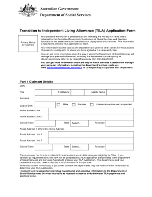 Fillable Online www.dss.gov.autila-application-form0Transition to ...
