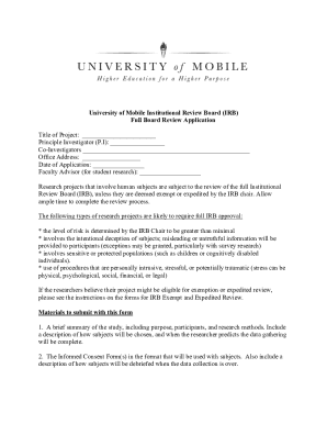 Fillable Online Full IRB review form.docx Fax Email Print - pdfFiller