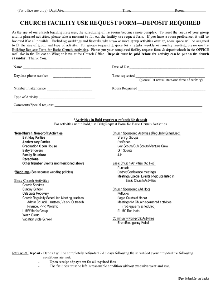 Fillable Online fmbcbiloxi.comfacility-use-request-formFacility Use ...