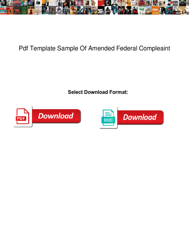 Fillable Online Pdf Template Sample Of Amended Federal Compleaint. Pdf ...