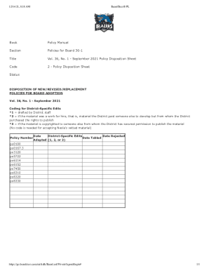 Fillable Online go.boarddocs.comgotoBoardDocs Policy: 803 POLICY ...