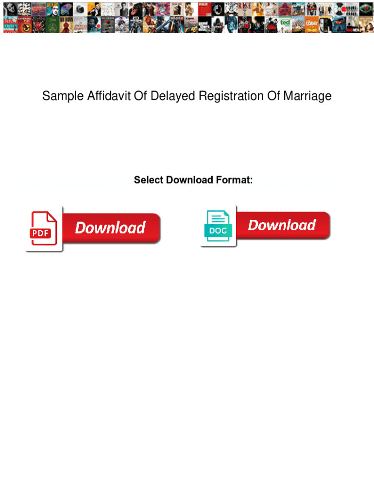 Fillable Online Sample Affidavit Of Delayed Registration Of Marriage ...