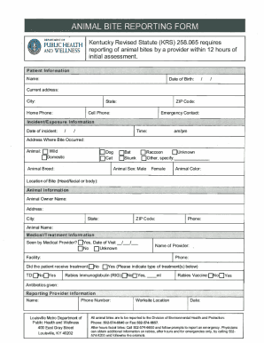 Fillable Online ANIMAL BITE REPORT FORM - Lincoln Trail District Health ...