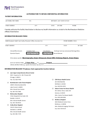 Fillable Online Authorization to Obtain/Release Confidential ...