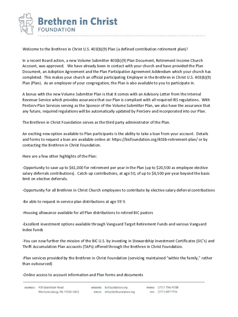 Fillable Online BIC U.S. 403(b)(9) Instructions for Completion of Employee ... Fax Email Print ...