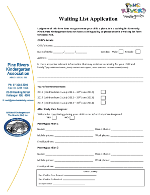 Fillable Online RSS Transfer Form (Wait List) Fax Email Print - pdfFiller