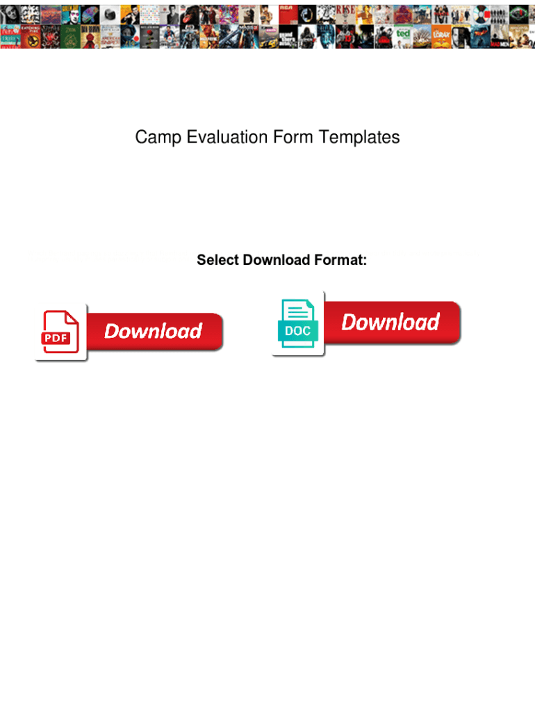 Fillable Online Camp Evaluation Form Templates. Camp Evaluation Form ...