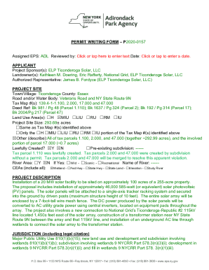Fillable Online apa ny PERMIT WRITING FORM P2020-0157 Assigned EPS: ADL ...