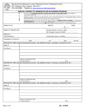 Fillable Online sos ga 18 Form - AIT Monthly Report Fax Email Print ...