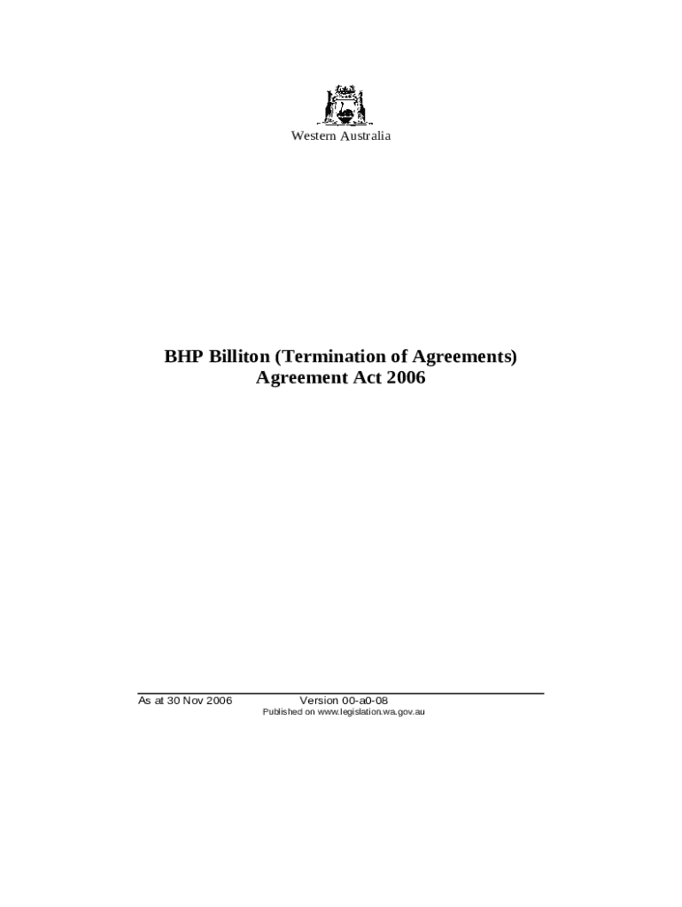 BHP Billiton (Termination of Agreements) Agreement Act ... Doc Template ...