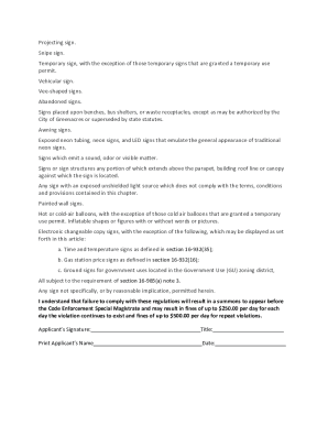 Fillable Online Prohibited Signs Form. Prohobited signs form Fax Email ...