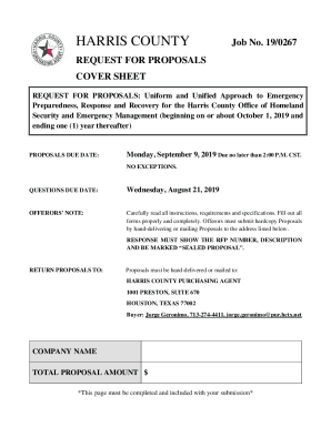 Fillable Online purchasing testint hctx HARRIS COUNTY Job No. REQUEST ...