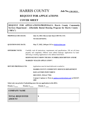 Fillable Online Get the free Harris County Request for Application ...