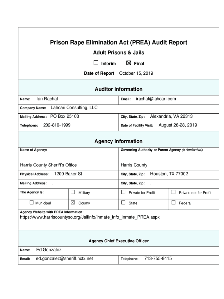 Fillable Online www1.nyc.govpdfRoseMSingerPREA2019Prison Rape ...