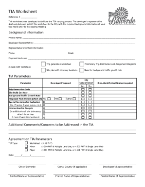 Fillable Online TIA Worksheet Fax Email Print - pdfFiller