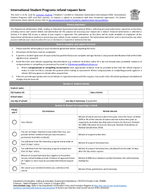 Fillable Online ppr.qed.qld.gov.auISP-refund-request-formInternational ...