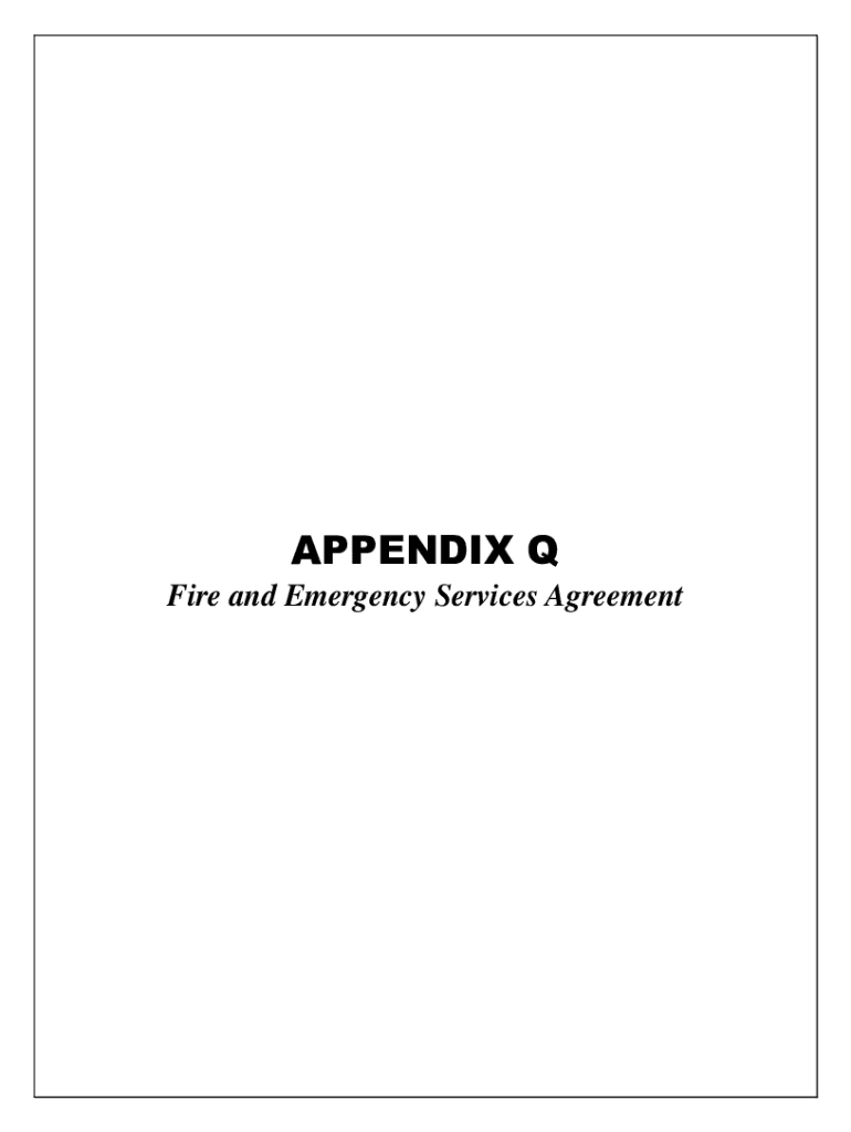 Fillable Online Fire Protection and Emergency Services Agreement ...