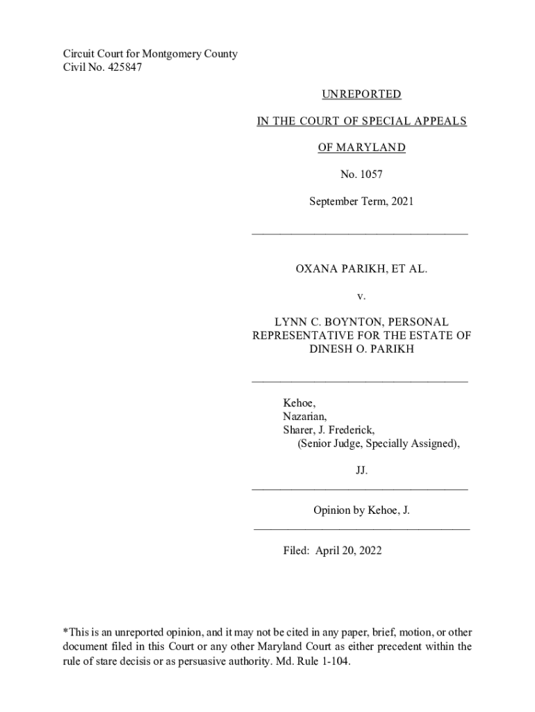 Fillable Online Circuit Court for Montgomery County Civil No. 425847 ...