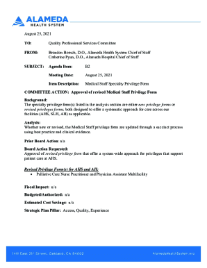 Fillable Online 2021-07-28 QPSC B4 Medical Staff Privilege Forms- Memo ...