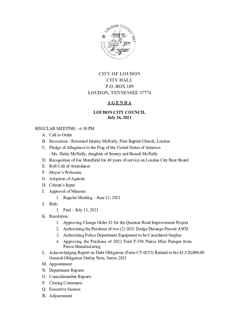 Fillable Online cms8.revize.com revize loudonCITY OF LOUDON CITY HALL P.O. BOX 189 LOUDON ...
