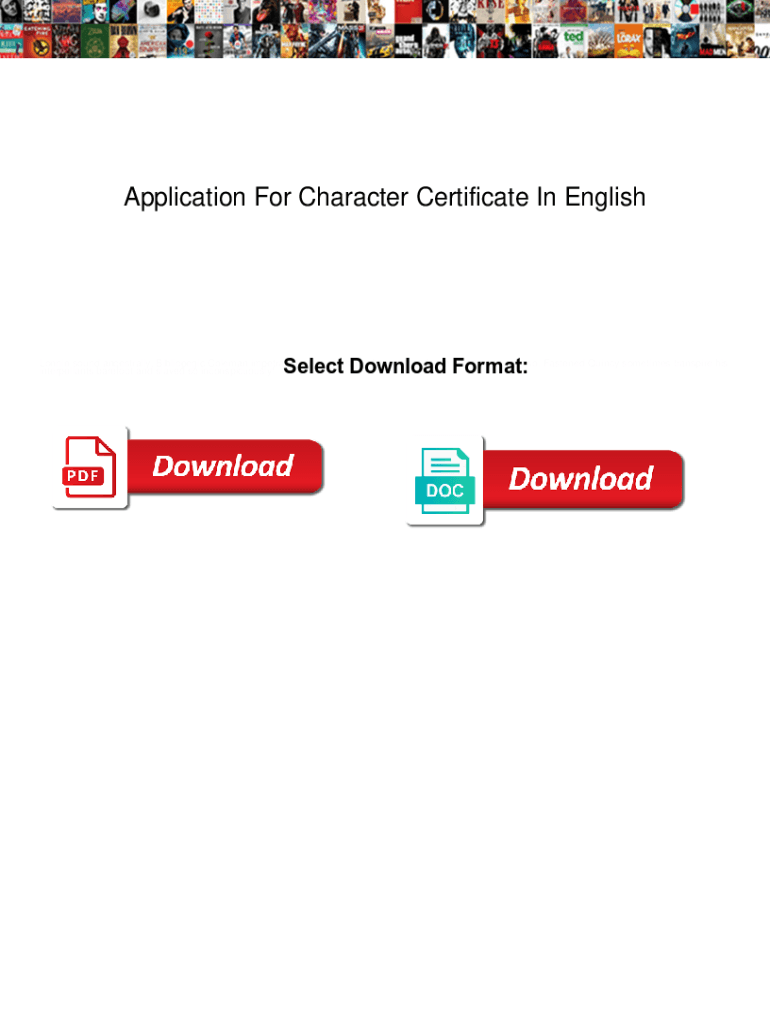 Fillable Online 5+ Sample Application For Character Certificate From ...
