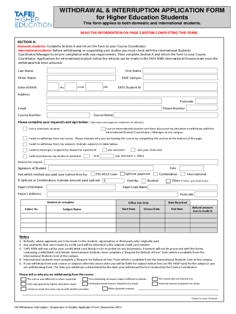 Fillable Online higher-education-withdrawal-and-interruption ...