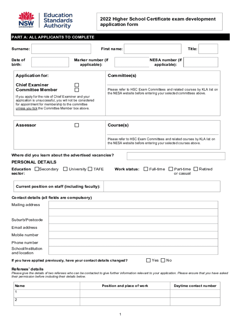 Fillable Online educationstandards.nsw.edu.auwpswcm2018 Higher School ...