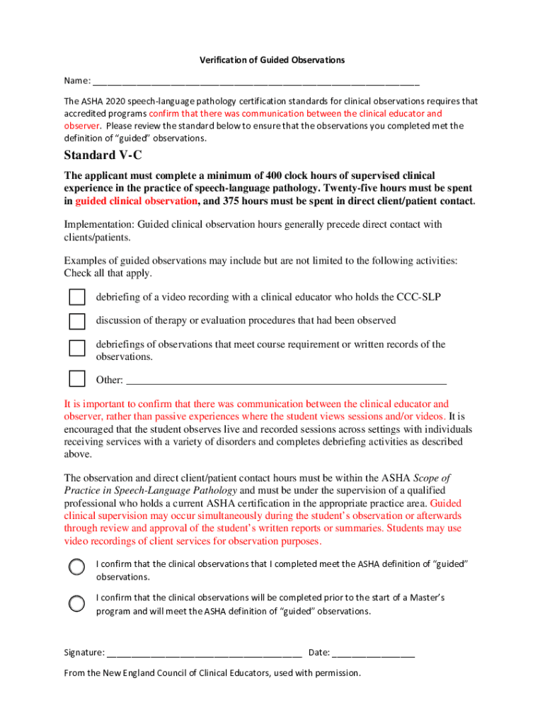 Fillable Online SLP Observation Verification Form Fax Email Print - pdfFiller