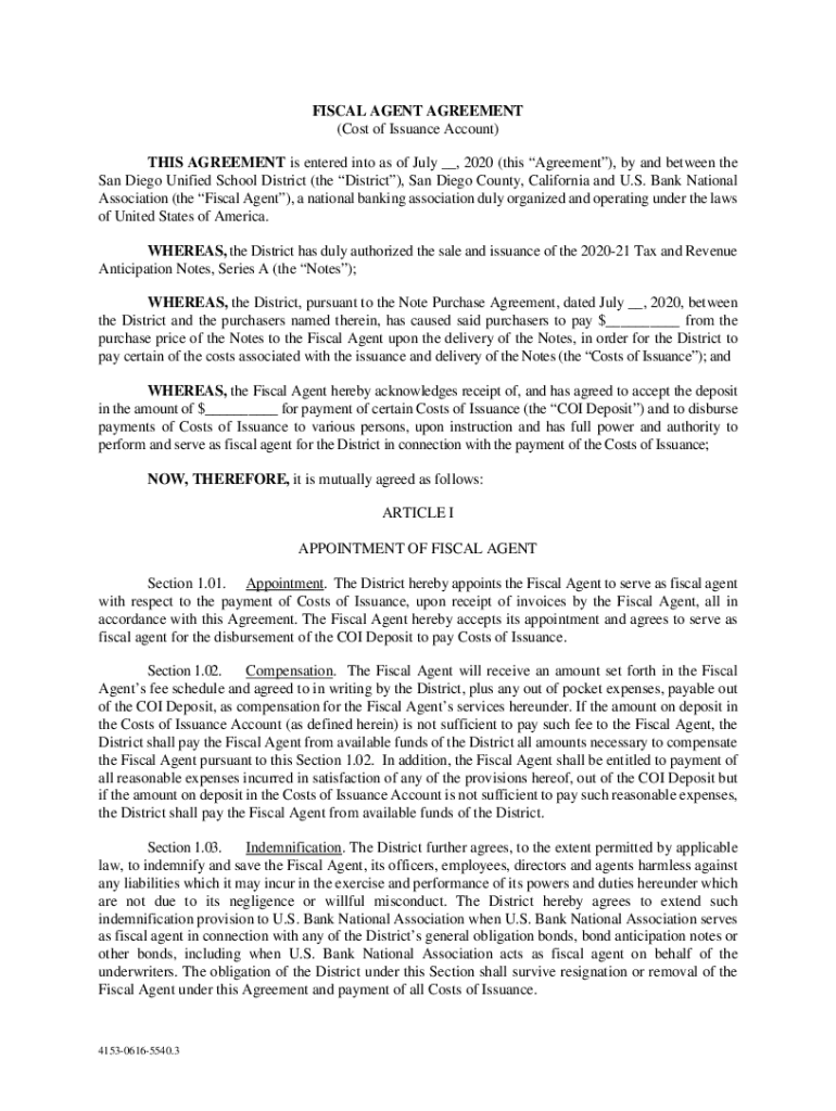 Fillable Online www.contractscounsel.comfiscal-agency-agreementFiscal ...