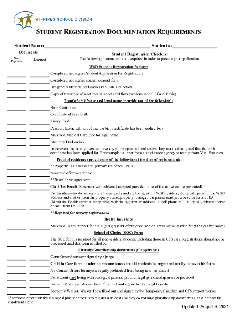 Fillable Online www.coursehero.comfile104516409student-registration-form-fillable-form-english ...