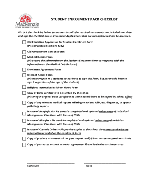 Fillable Online www.template.netstudent-checklistStudent Checklist ...