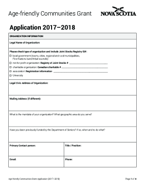 Fillable Online novascotia.ca seniors pubAge-Friendly Communities Grant ...