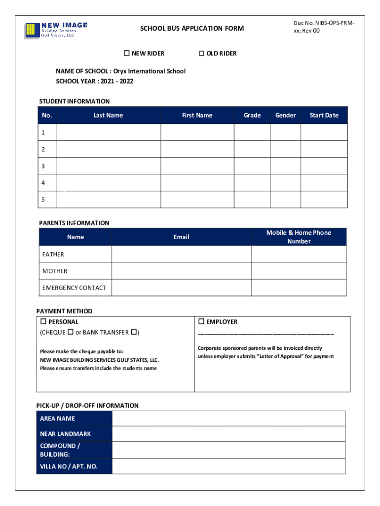 Fillable Online www.vislao.comSCHOOLBUSAPPLICATIONFORMSCHOOL BUS ...