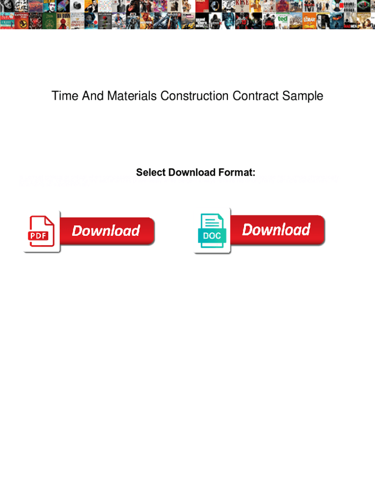 Fillable Online Time And Materials Construction Contract Sample. Time ...