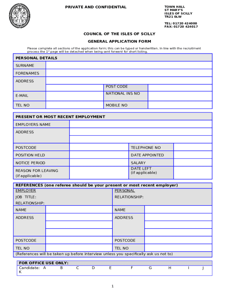 DOC TOWN HALL - Council of the ISLES OF SCILLY Doc Template | pdfFiller