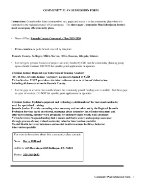 Fillable Online Community Plan Submission Form Fax Email Print - pdfFiller