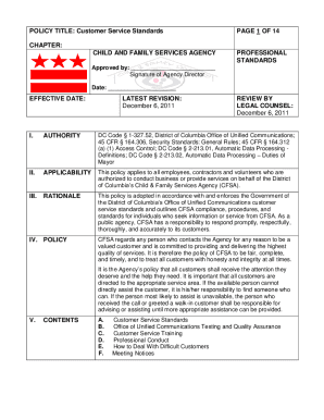 Fillable Online cfsa dc POLICY TITLE Fax Email Print - pdfFiller