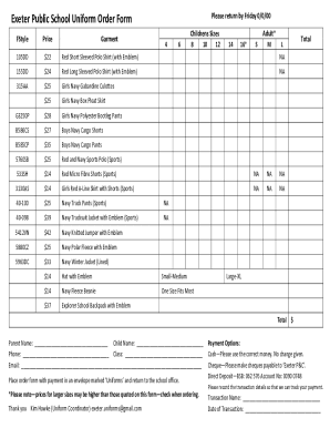 Fillable Online 19+ School Order Form Templates in PDFDOCFree19+ School ...