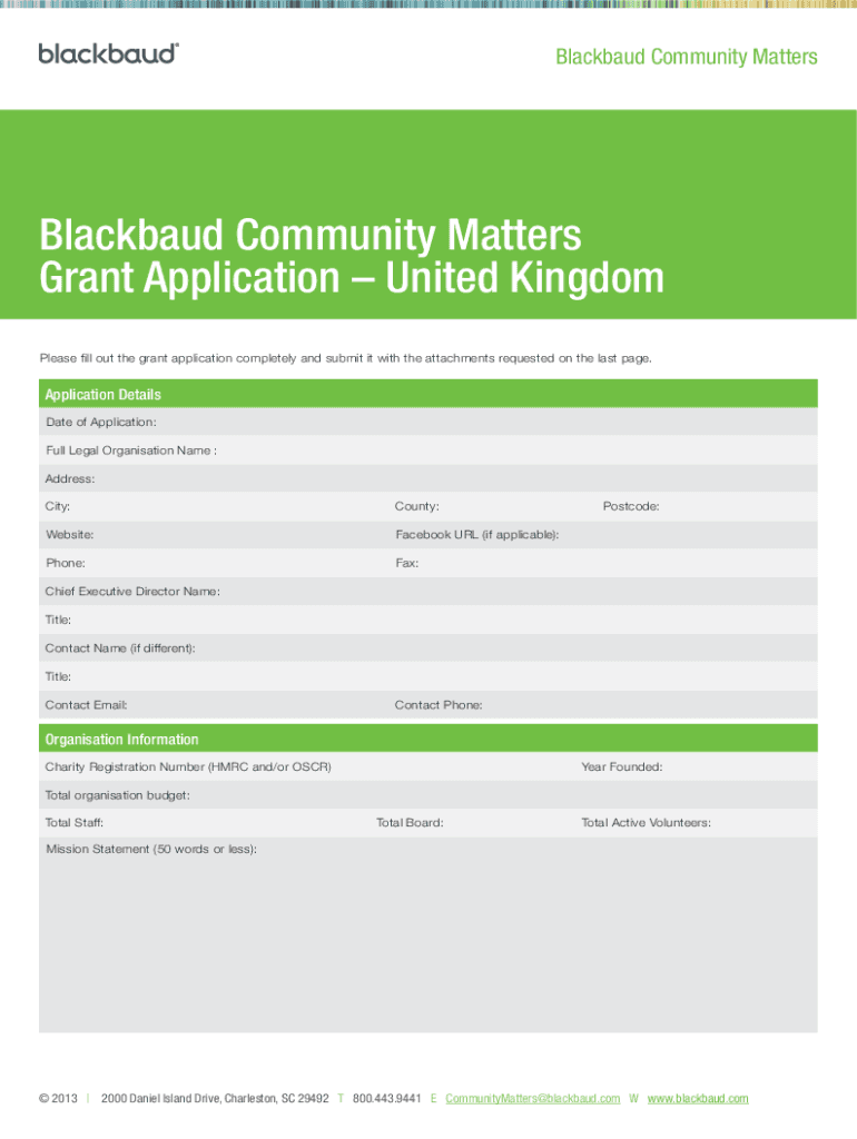 Fillable Online Blackbaud Community Matters Grants ProgramNH Center for ... Fax Email Print ...
